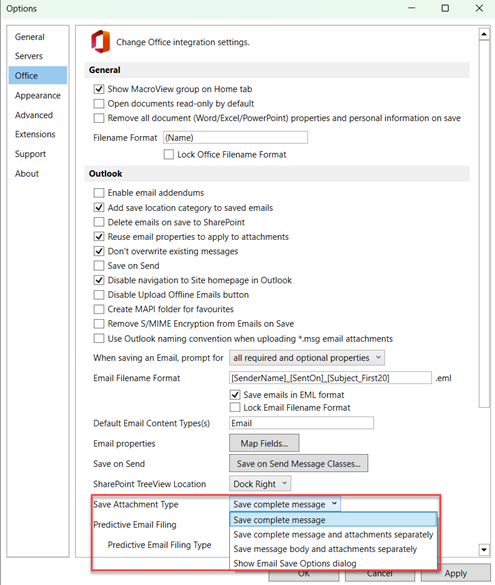 Saving emails from Outlook Classic to SharePoint using DMS – MacroView