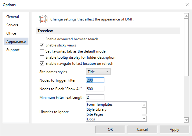 Filtering Sites and Libraries – MacroView
