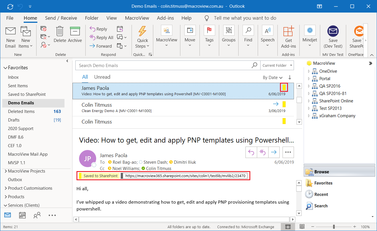 Outlook Categories Added To Saved Emails Macroview