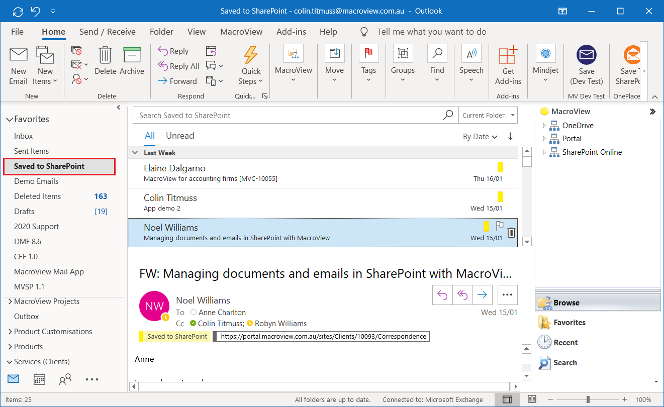 Automatically Moving Saved Emails From Your Inbox In Outlook Macroview 