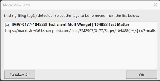 Saving Managed Filing emails to multiple locations – MacroView