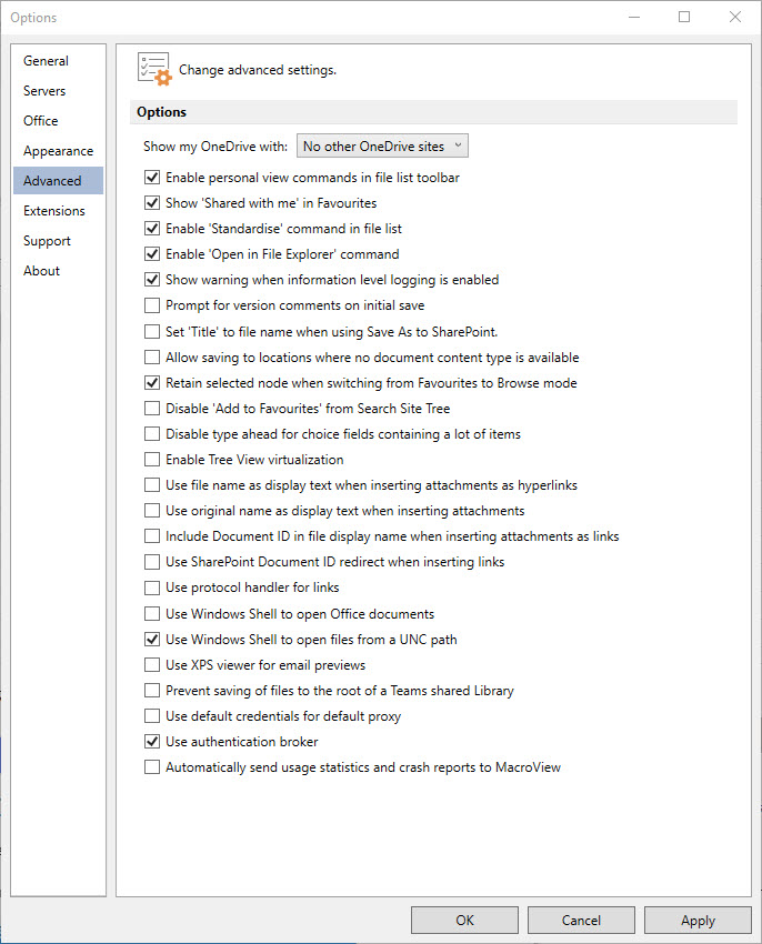 Advanced Option – MacroView