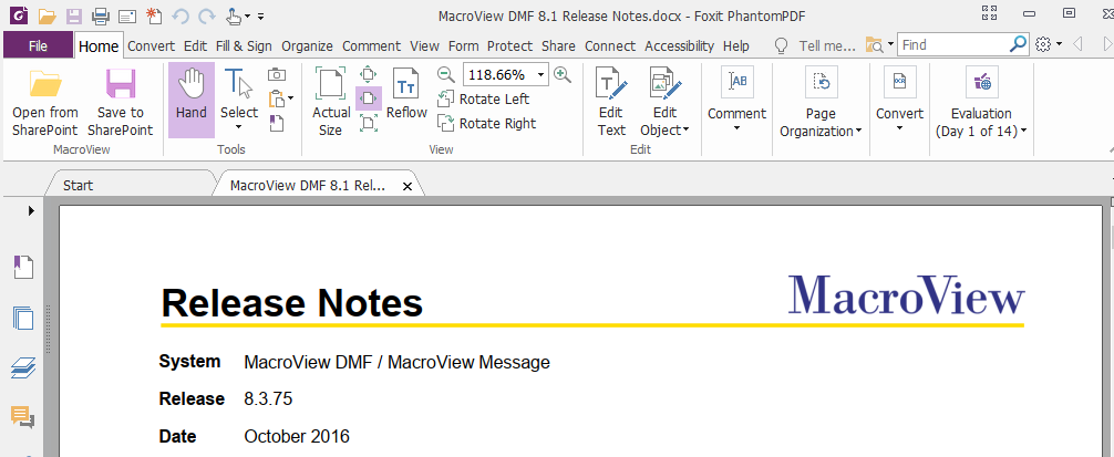 Foxit Integration – MacroView