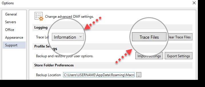 How to generate an information level trace file – MacroView